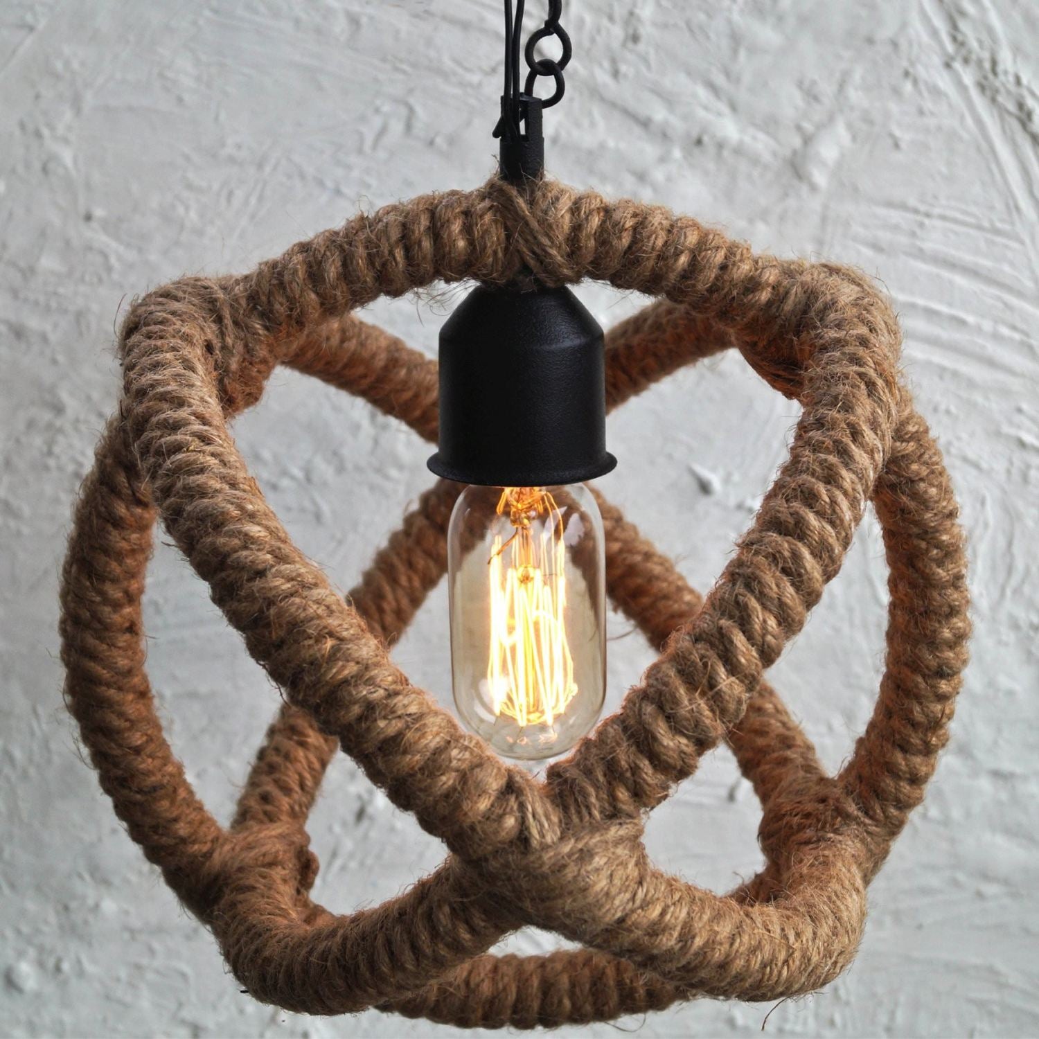 Industrial Rope Lamps | Rope Lights | Loft Style Interior Design Idea ...