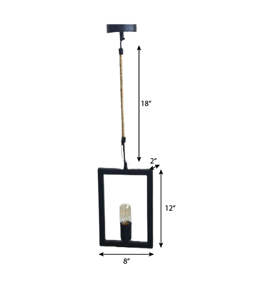 CLH146 Rectangle Frame Industrial Ceiling Pendant Lighting – The Black ...
