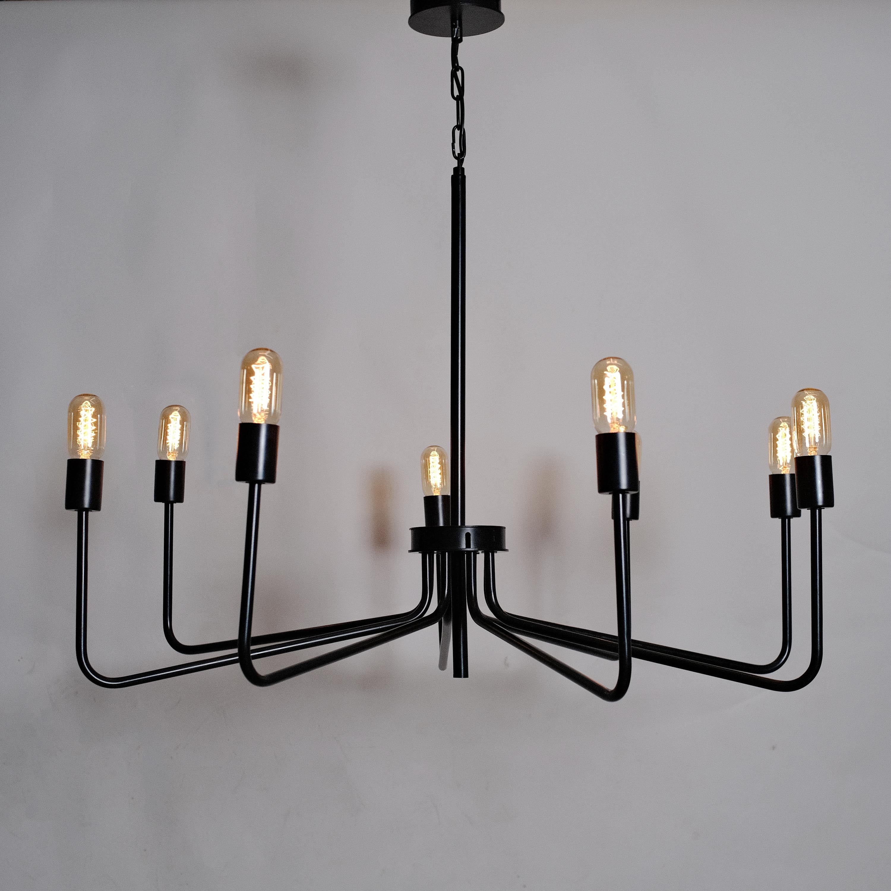 CLR120 Modern Industrial-Style Chandelier – The Black Steel