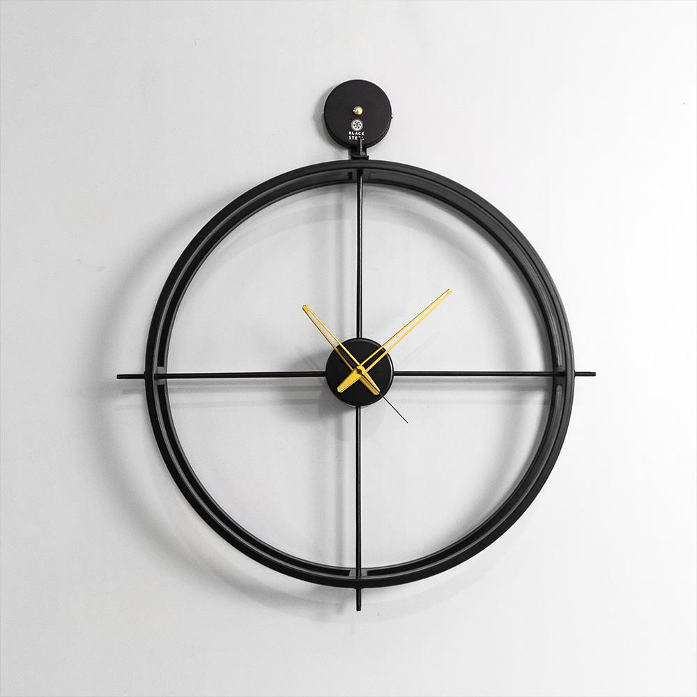 DE104 Minimal Black Metal Wall Clock – The Black Steel
