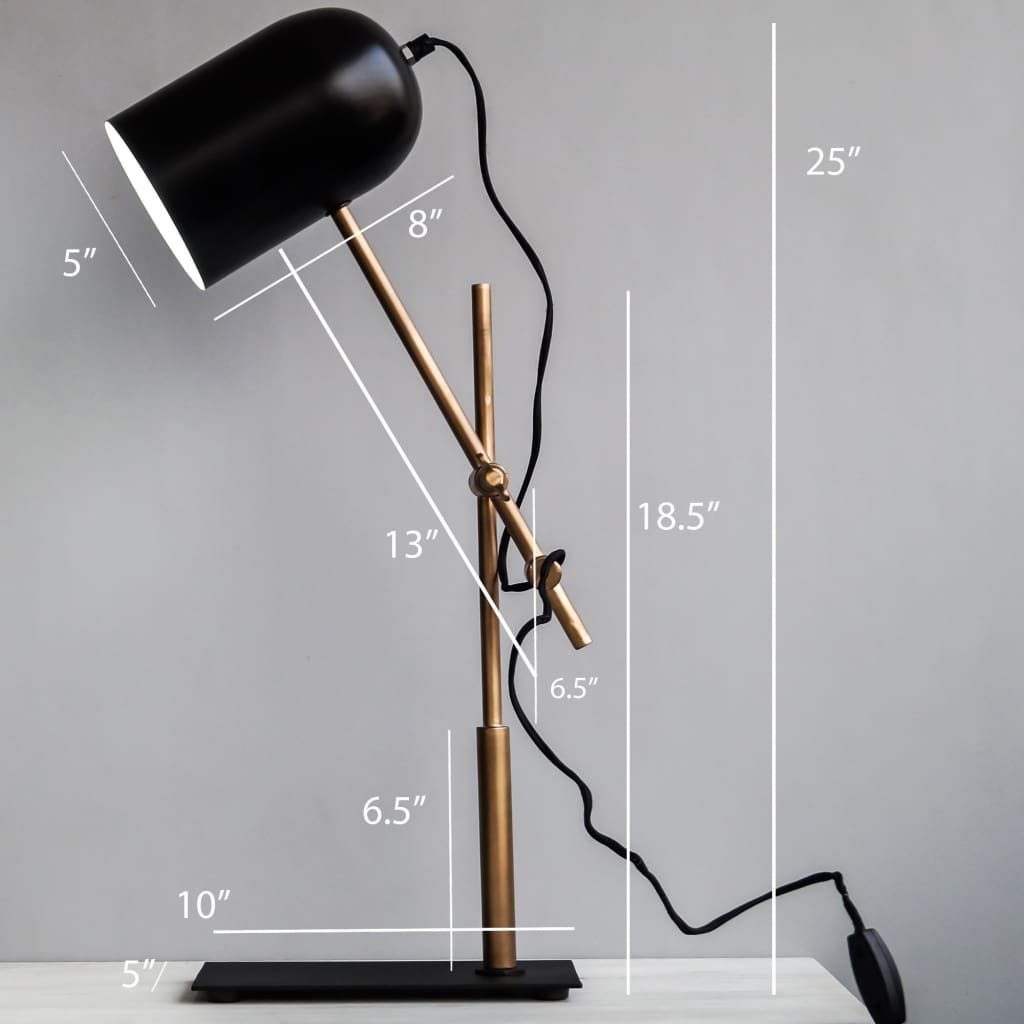 Shop Architect Style Black-Gold Modern Office Adjustable Desk Lamp ...