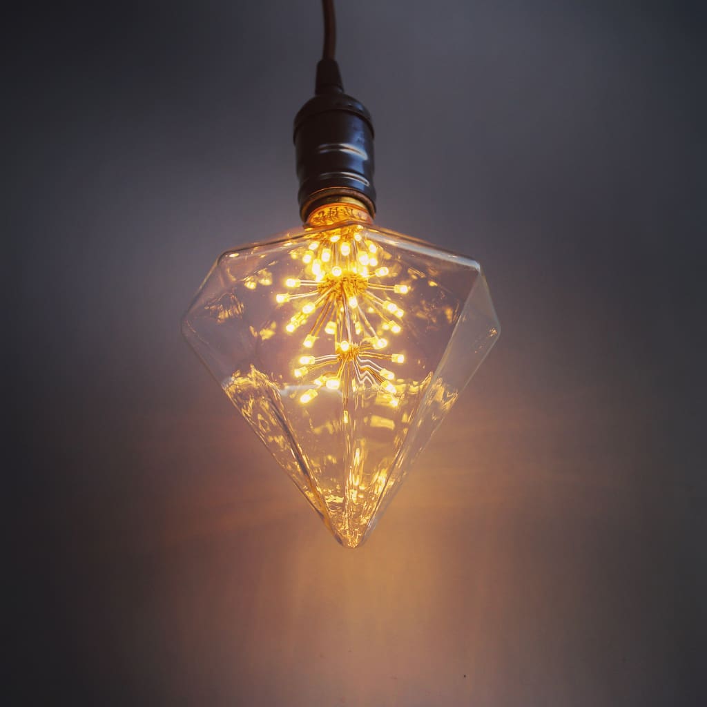 D120 Diamond Shape LED Starry Light Filament Bulb – The Black Steel