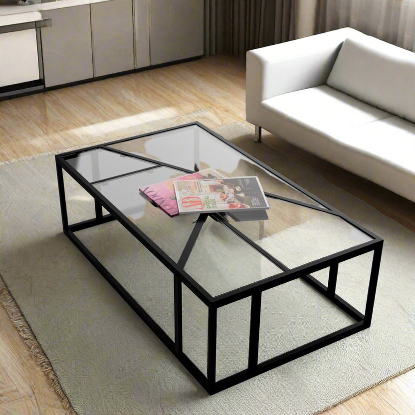 Shop Metal Frame Industrial Coffee Table Online In India – The Black Steel