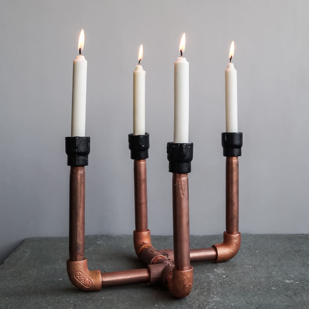 TPF120 Stanchion Industrial Pipe Candle Holder – The Black Steel
