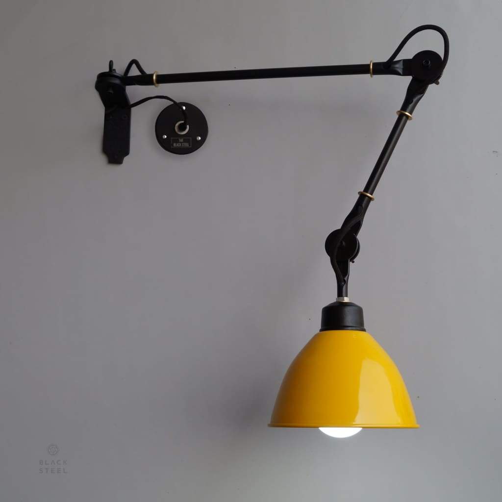 Shop Yellow Wall Lamp Industrial | Swing-Arm Wall Mounted Light Online ...